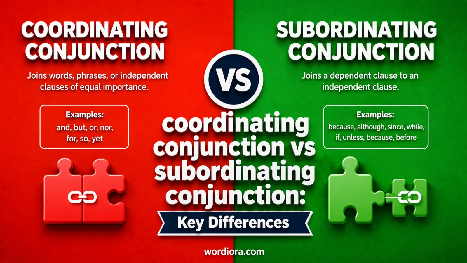 coordinating conjunction vs subordinating conjunction: Key Differences ...